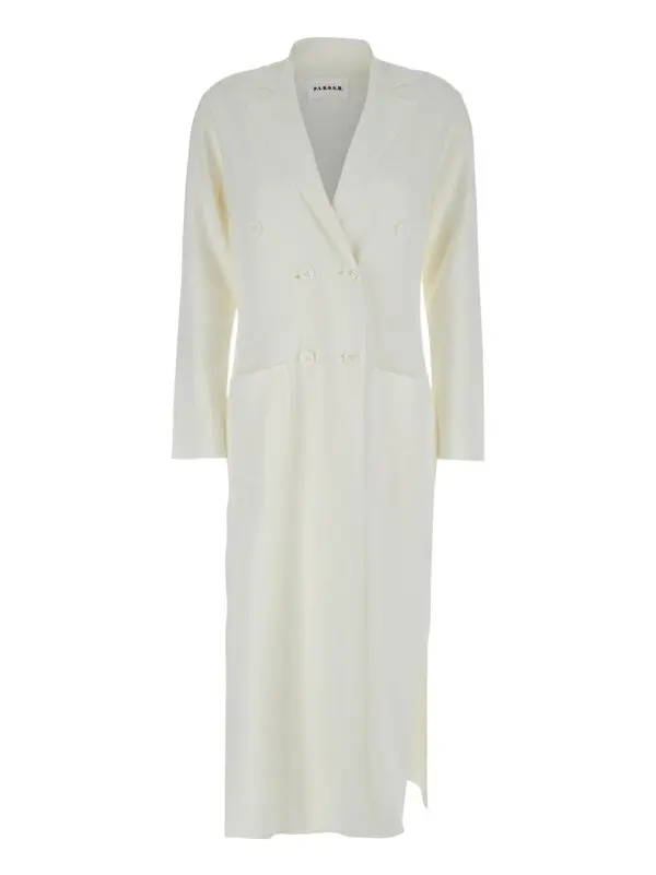 P.a.r.o.s.h Double-breasted Long Coat - White