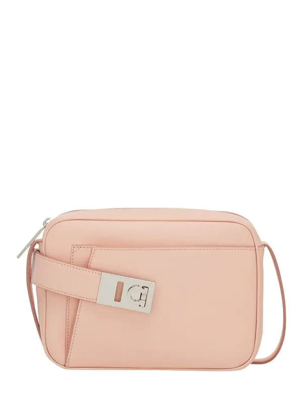 FERRAGAMO Gancio Buckle Shoulder Bag - Nude