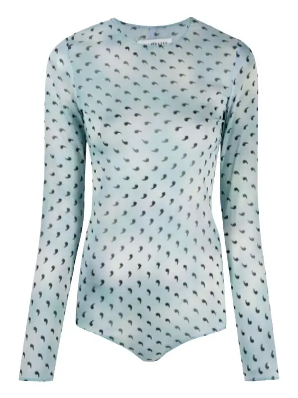 MAISON MARGIELA Printed Silk Bodysuit - Gray