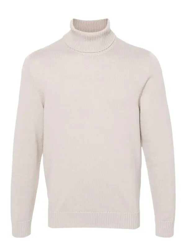DRUMOHR Long Sleeve Turtleneck Sweater - White