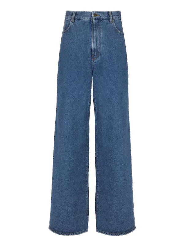 Balmain Wide-leg Denim Jeans - Blue