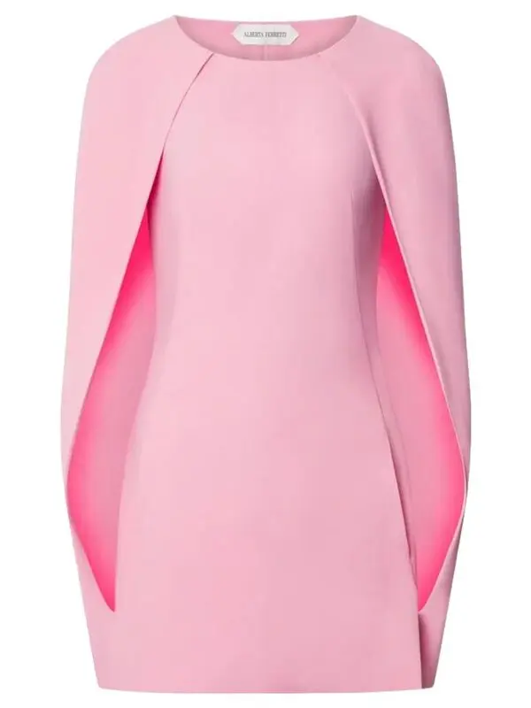 Alberta Ferretti Stretch Cape Mini Dress - Pink
