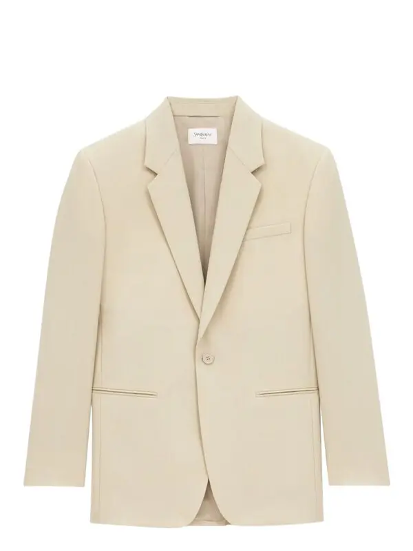 Saint Laurent Yves Single-breasted Jacket - Beige