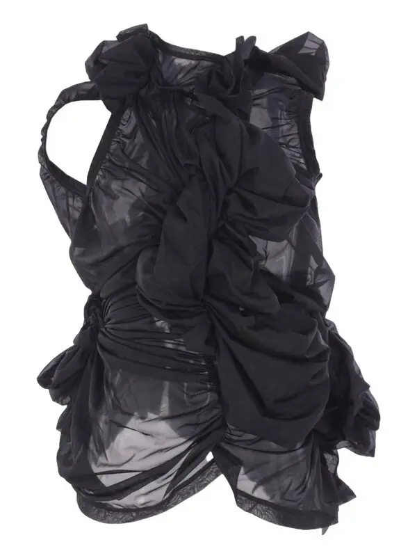 Comme Des Garçons Ruffled Collared Blouse - Black