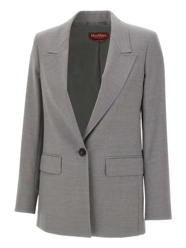 Max Mara Bolsena Single-breasted Tailored Blazer - Grey