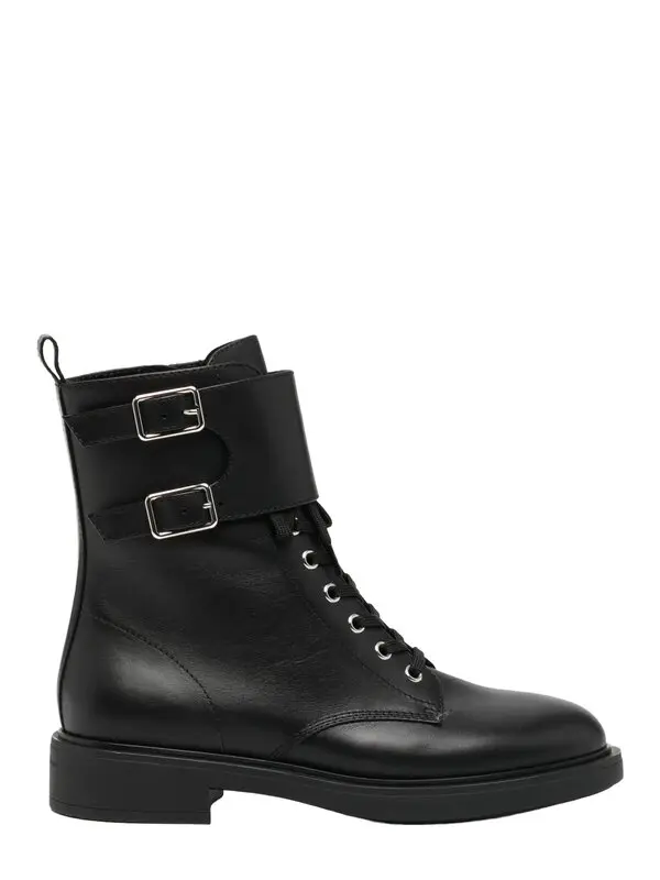 GIANVITO ROSSI Ripley Buckle Leather Ankle Boots - Black