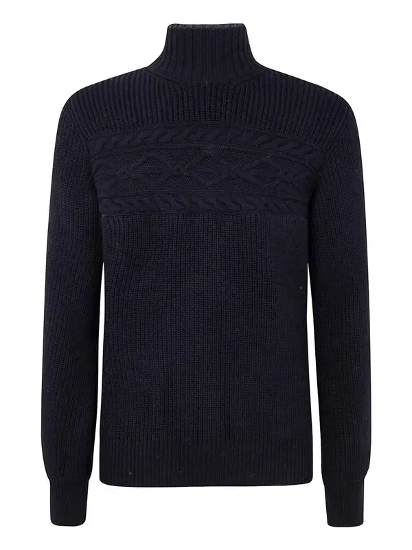 Zegna High Neck Knitted Jumper - Black