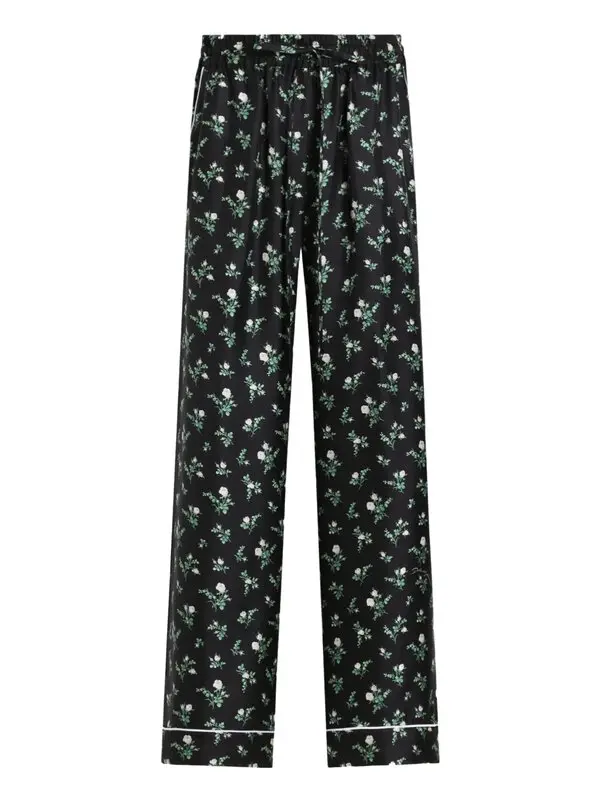 Dolce & Gabbana Floral Wide-leg Trousers - Black