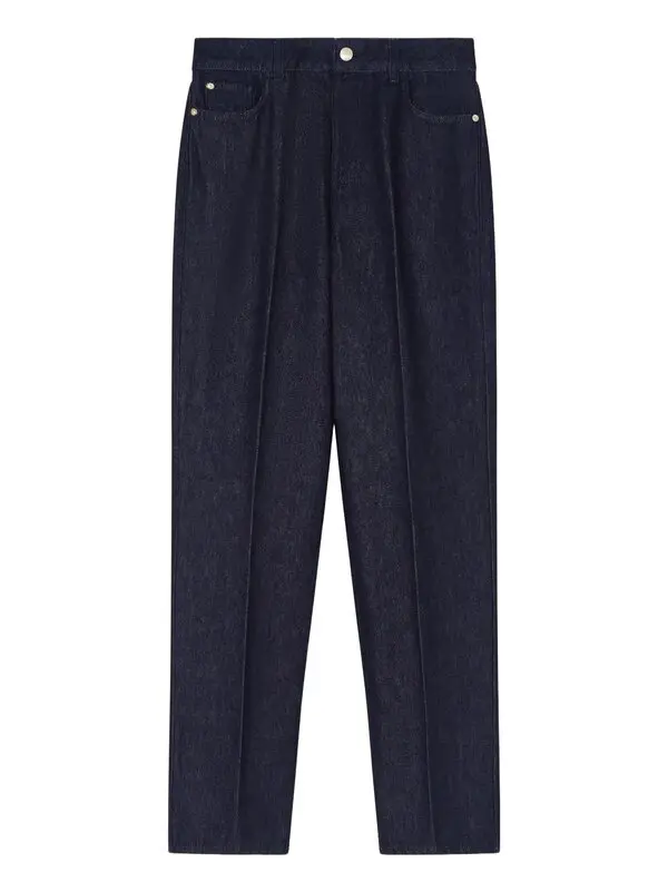 Emporio Armani High-waisted Jeans With Decorative Buttons - Dark Blue