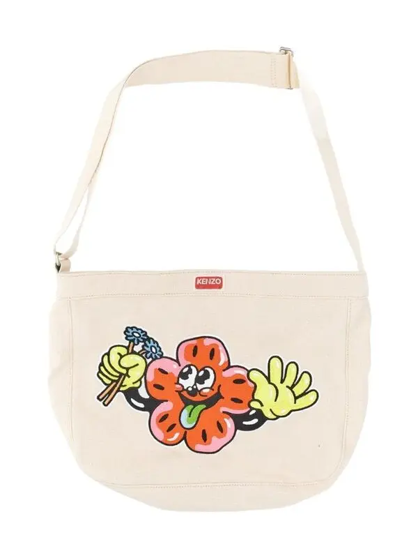 Kenzo Logo Patch Shoulder Bag - White
