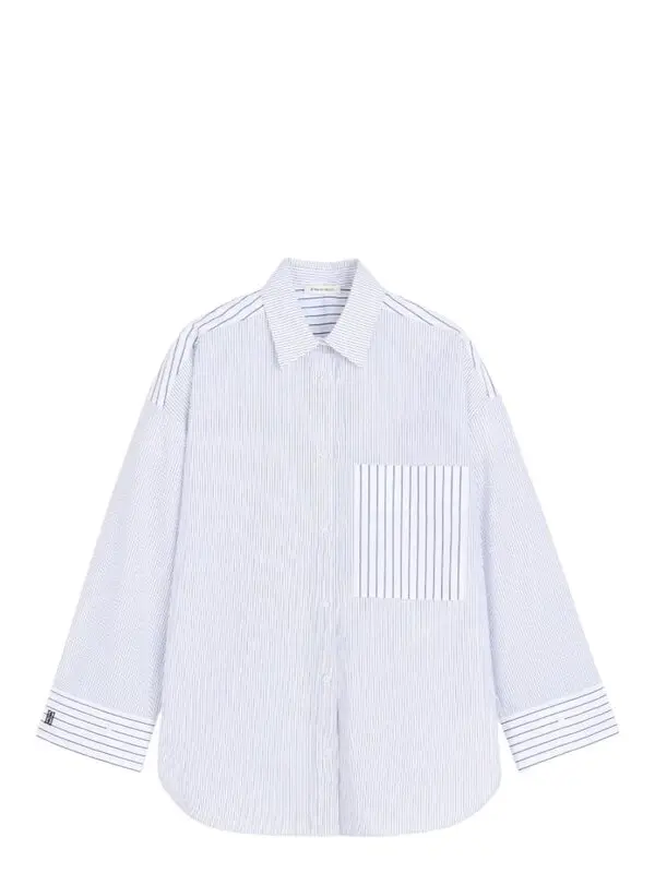 BY MALENE BIRGER Derris" Pinstripe Shirt With Chest Pocket - Black And White Stripes