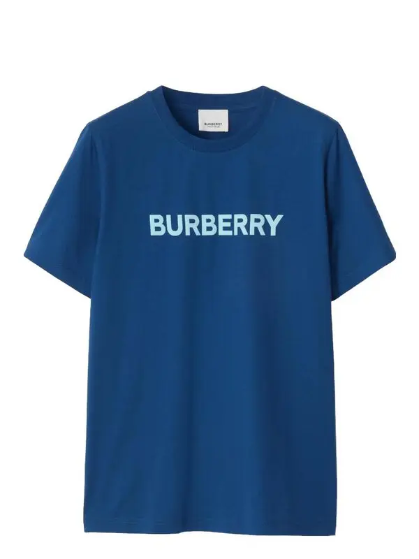 Burberry Logo Print Crewneck T-shirt - Blue