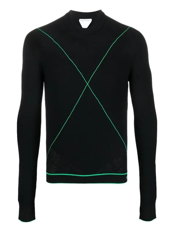 Bottega Veneta Line-knit Knitted Jumper - Black