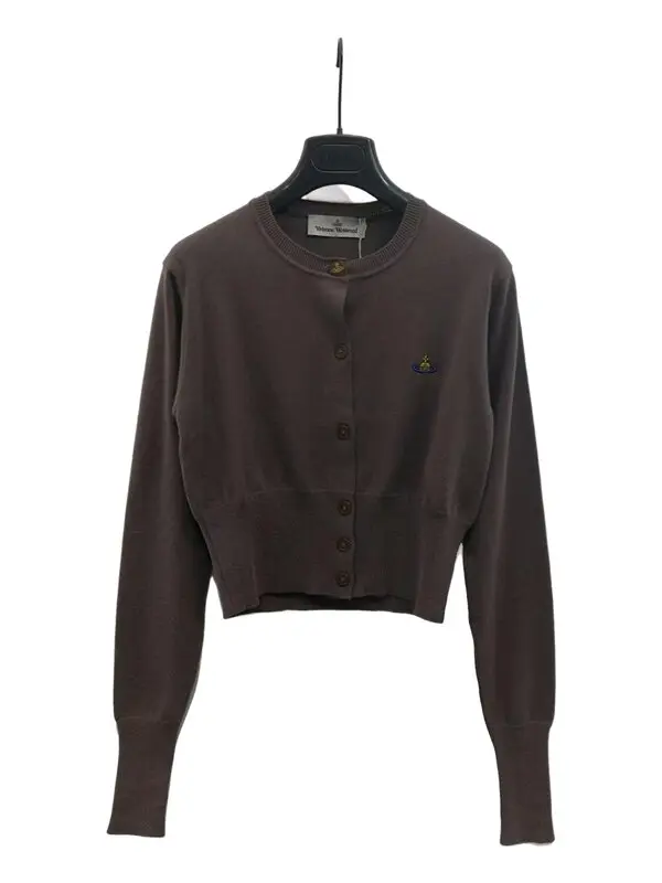 VIVIENNE WESTWOOD Orb Embroidered Knitted Cardigan - Black