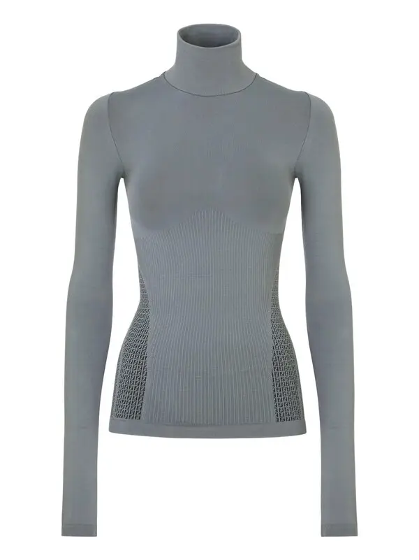 Fendi High-neck Ribbed-knit Ski Jumper - Grey
