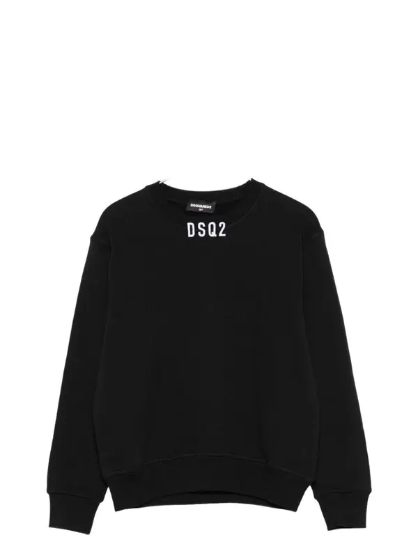 Dsquared2 Logo Embroidered Crew Neck Sweatshirt - Black