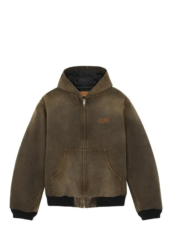 MAISON MARGIELA Zip-up Hooded Jacket - Brown
