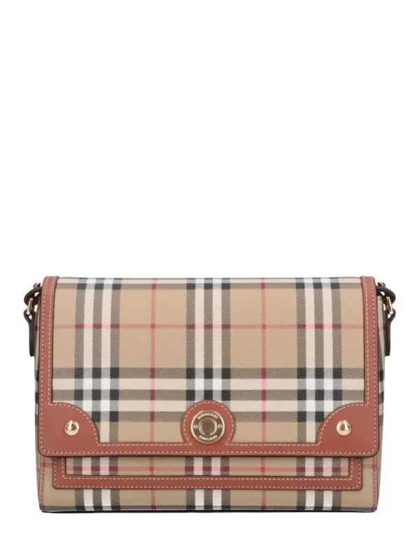 Burberry Check Foldover-top Shoulder Bag - Nude
