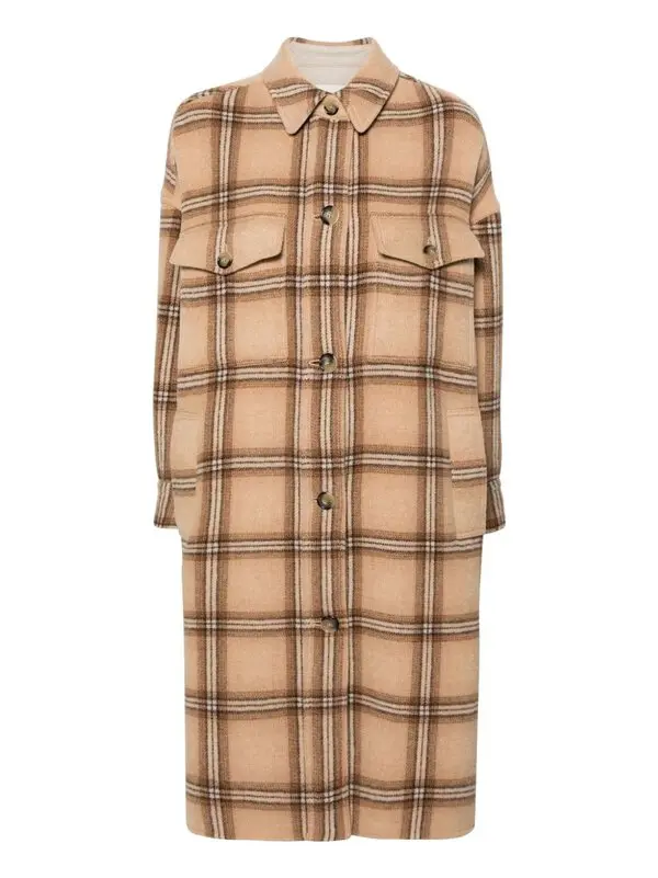 Isabel Marant Étoile Fontizia Plaid Midi Coat - Nude