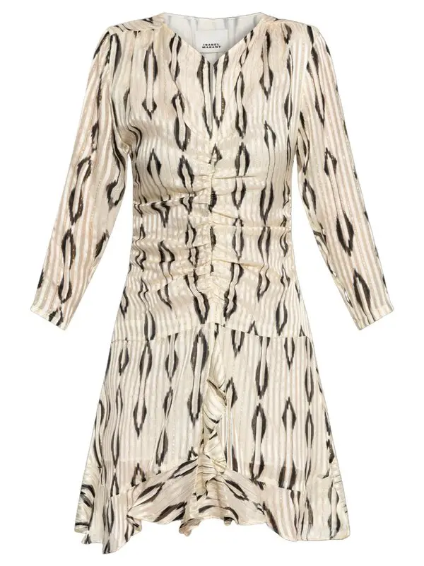 Isabel Marant Étoile Printed Long Sleeve Dress - Nude