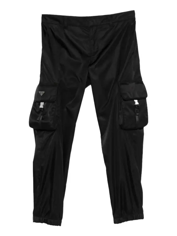 Prada Logo Plaque Cargo Trousers - Black