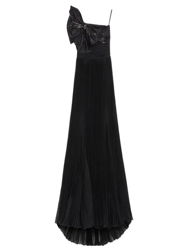 Valentino Garavani Embroidered Georgette Gown - Black