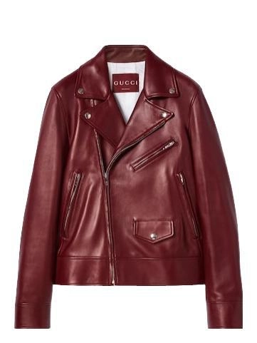 Gucci Leather Zip-up Jacket - Red