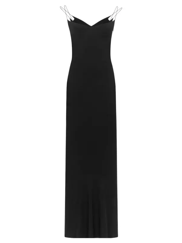 TOM FORD Double-strap V-neck Maxi Dress - Black