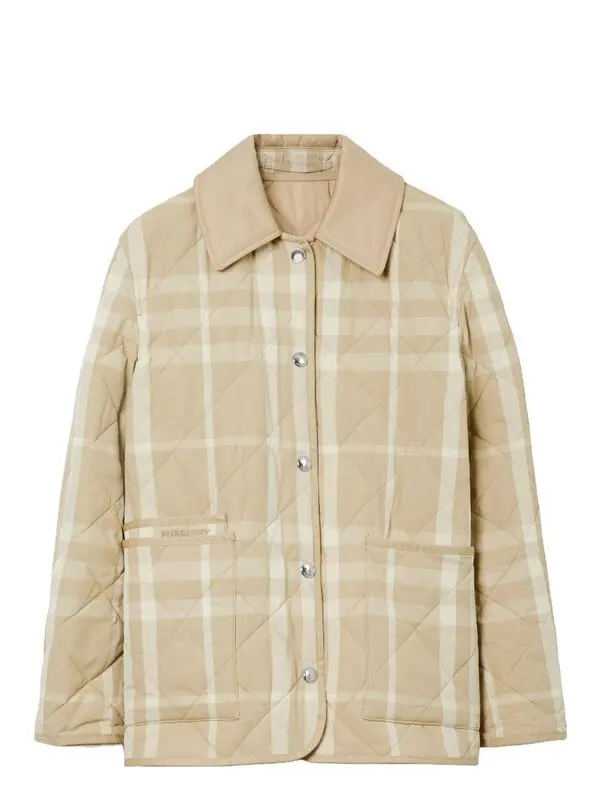 Burberry Diamond Quilted Barn Jacket - Nude