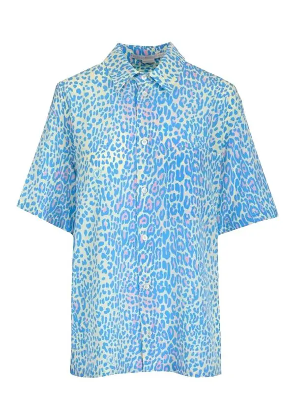 Stella McCartney Allover Printed Short-sleeved Shirt - Blue