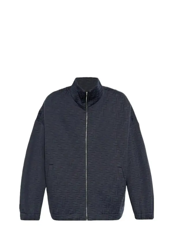 Fendi Monogram Printed Zipped Sweatshirt - Black