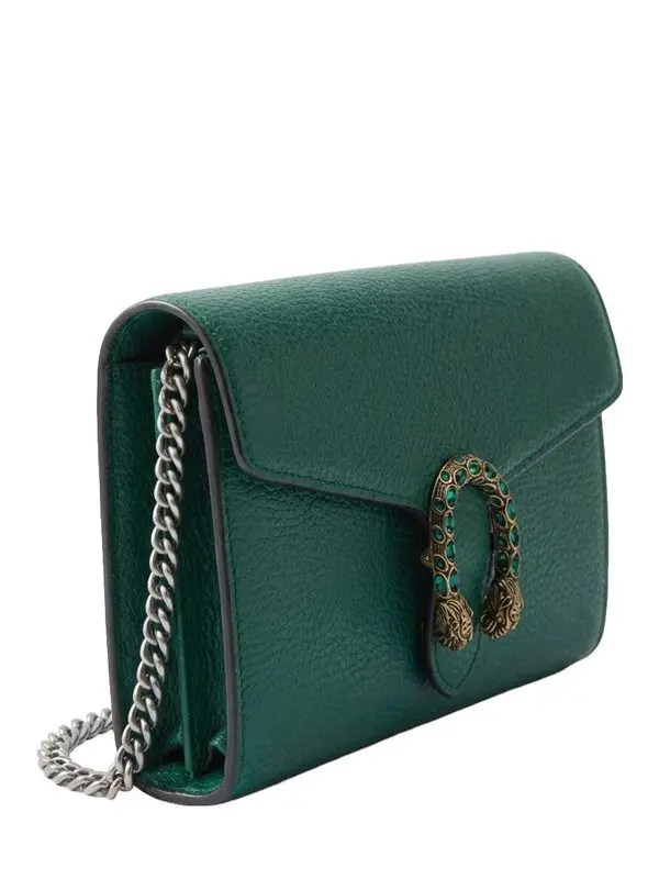 Gucci Dionysus Woc Shoulder Bag With Tiger Head Buckle - Green