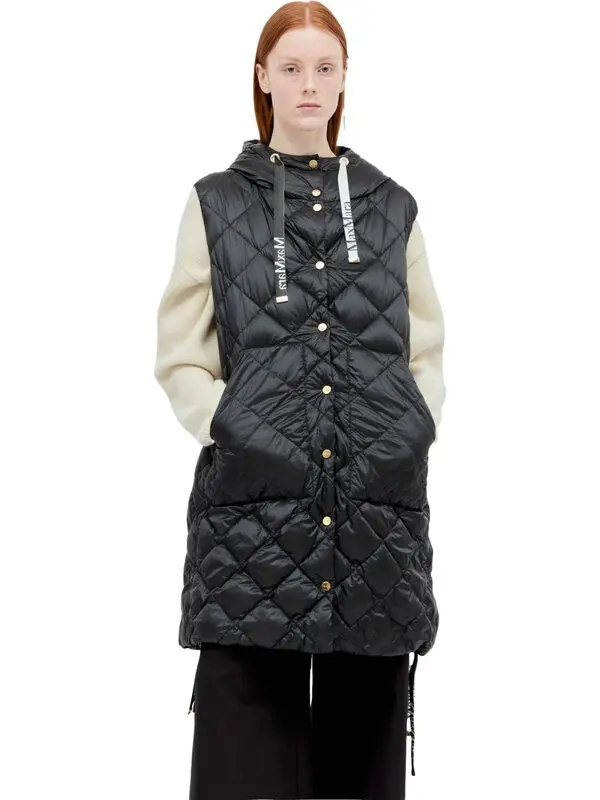 Max Mara Quilted Down Vest - Black