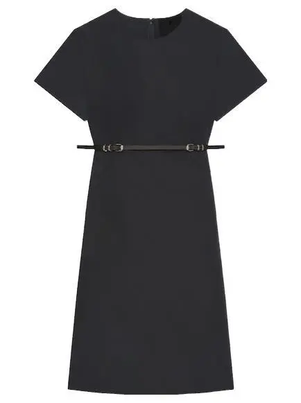 Givenchy Voyou Short-sleeved Midi Dress - Black