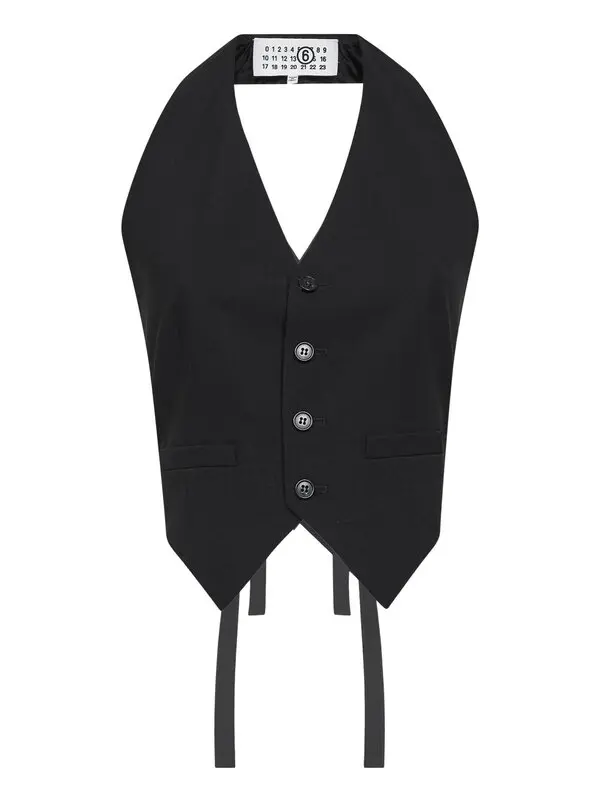 MAISON MARGIELA V-neck Waistcoat - Black