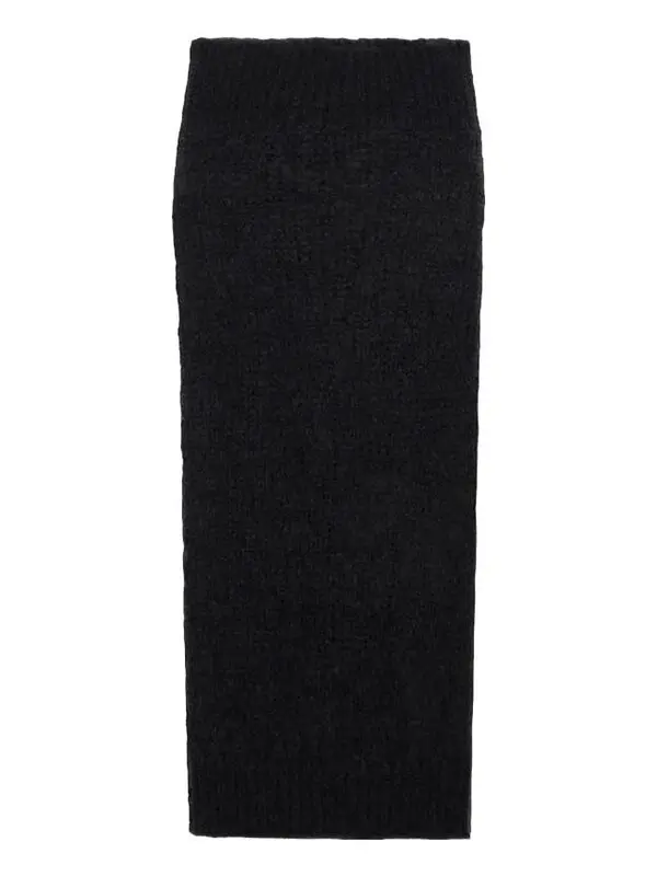 Blumarine Brushed Knitted Maxi Skirt - Black
