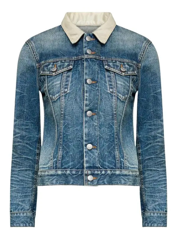 MAISON MARGIELA Denim Cropped Jacket - Medium Blue