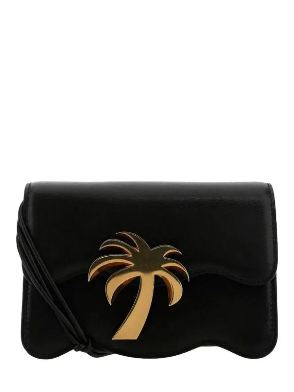 Palm Angels Logo Plaque Mini Crossbody Bag - Black