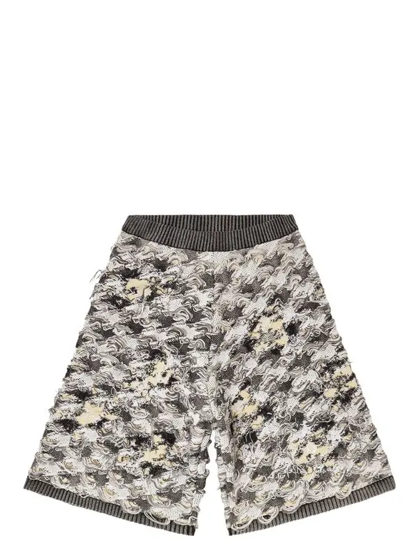 DIESEL® Houndstooth Jacquard Knee-length Shorts - Gray/white