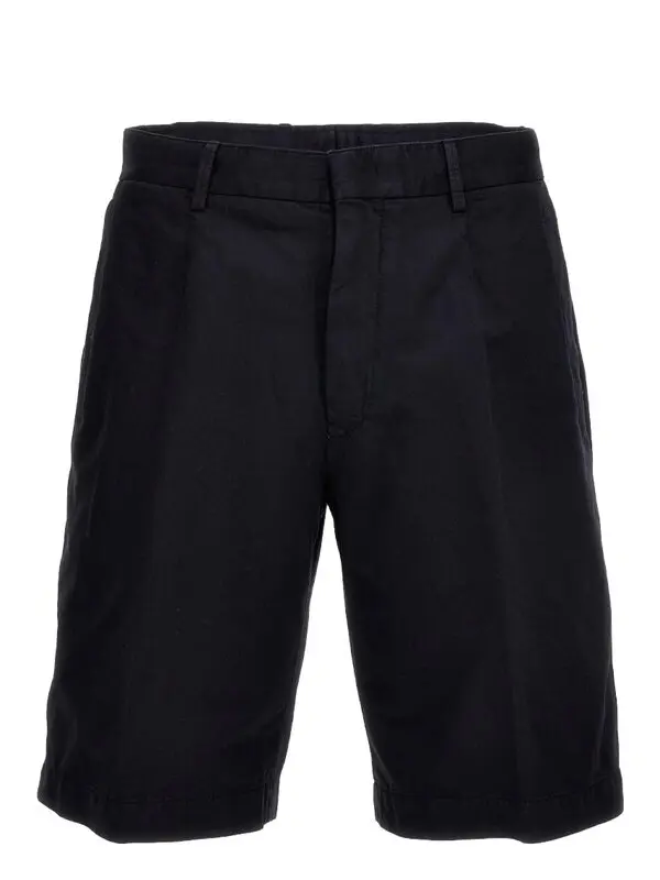Zegna Knee-length Pleated Chino Shorts - Black