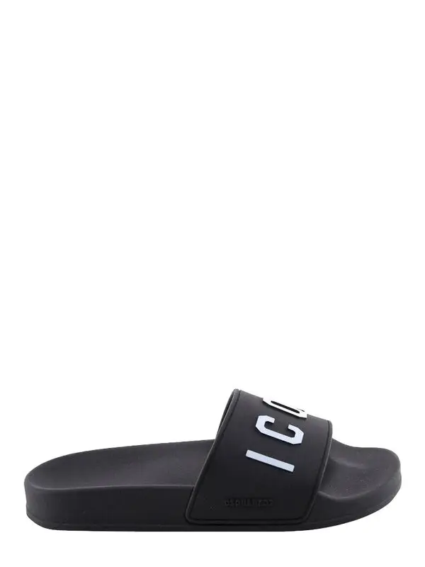 Dsquared2 Logo Embossed Slides - Black