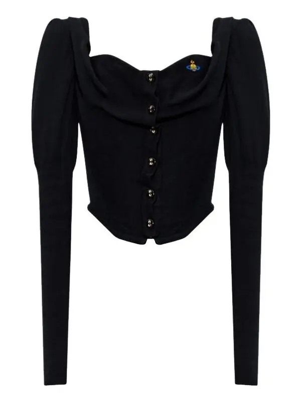 VIVIENNE WESTWOOD Bea Puff-sleeve Corset Top - Black