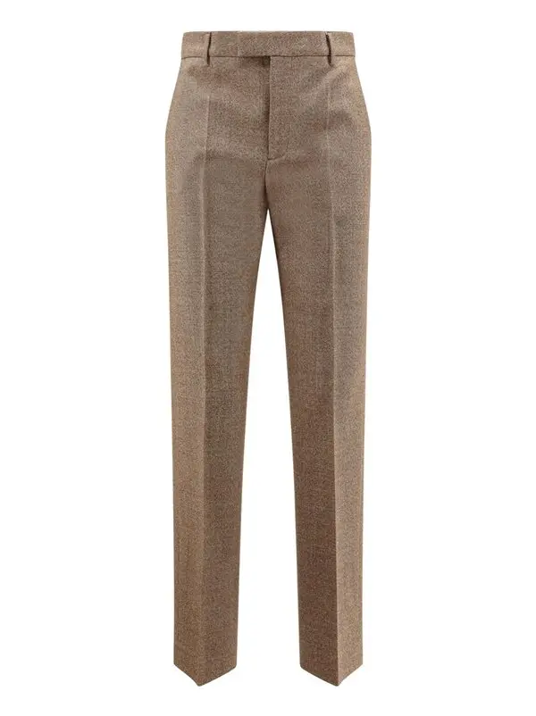 MAISON MARGIELA Textured Wool Tailored Trousers - Beige