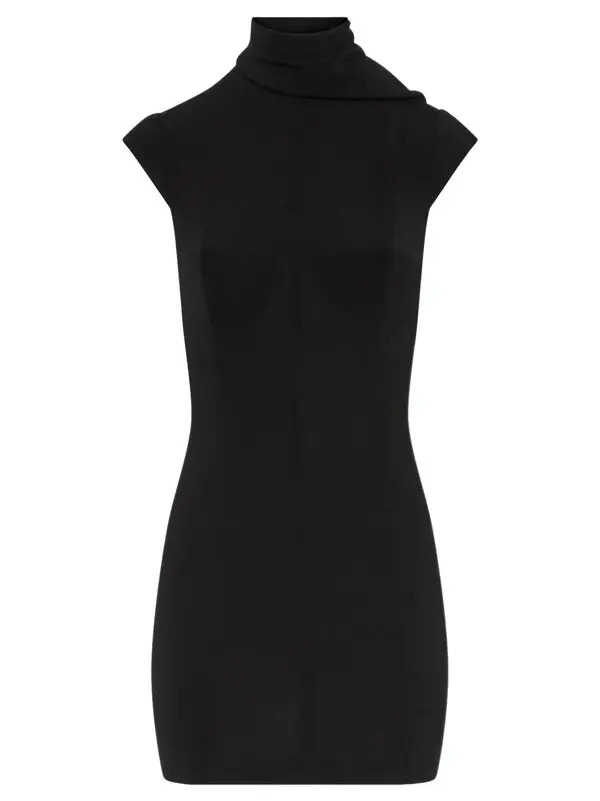 JEAN PAUL GAULTIER Tapered Dress With Draped Back - Black