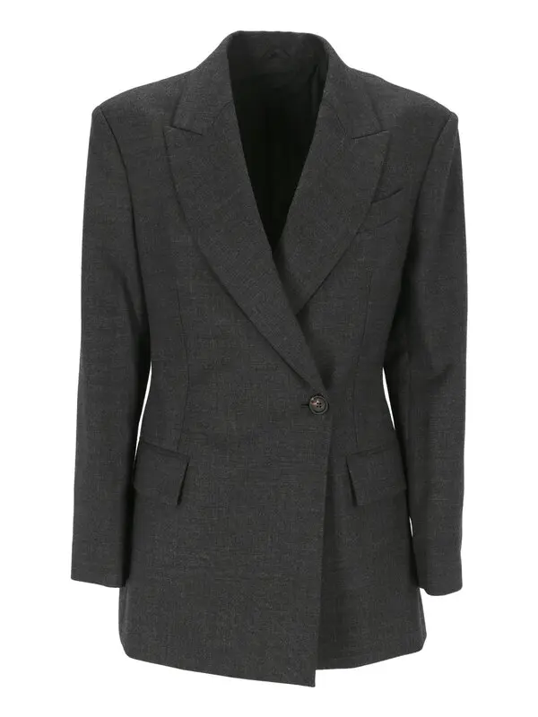 Brunello Cucinelli Button Detailed Long-sleeved Jacket - Black