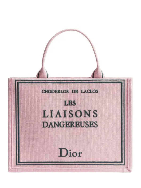 Dior Medium Book Tote With Strap - Pink