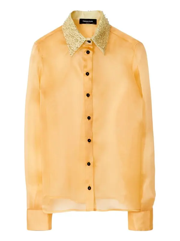 Fabiana Filippi Embellished Georgette Shirt - Nude