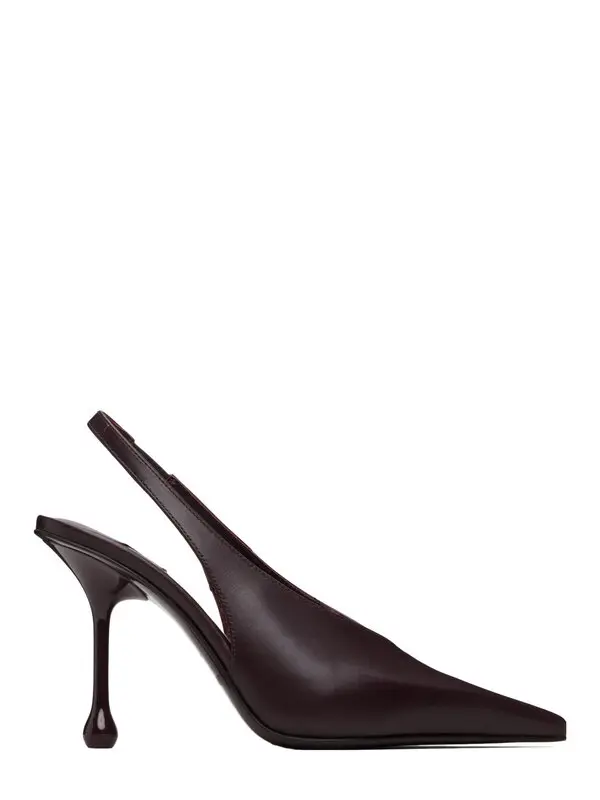 JIMMY CHOO Isa 95 Slingback High Heels - Dark Burgundy