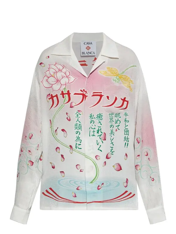 Casablanca Watercolor Gradient Print Shirt - White