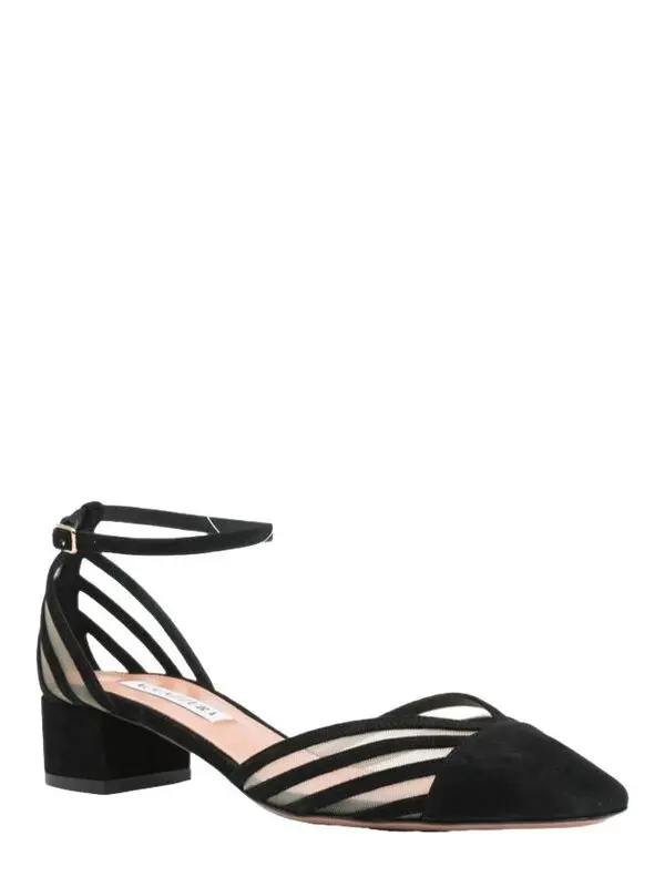 AQUAZZURA Striped Ankle Strap Pumps - Black